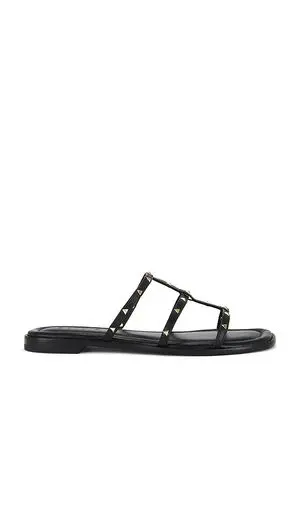 Schutz Lydia Studded Leather Sandal - Black