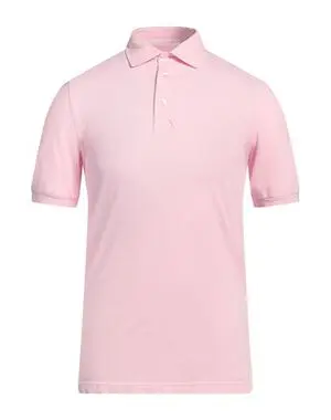 Fedeli Man Polo Shirt Coral Size 40 Cotton Pink