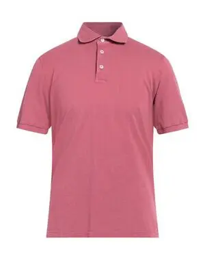 Fedeli Man Polo Shirt Coral Size 40 Cotton Purple