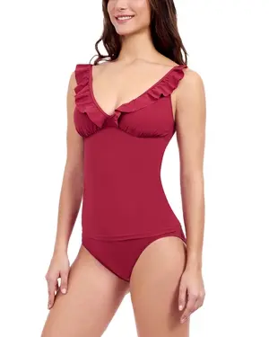 GOTTEX D Cup V-neck Ruffle Tankini