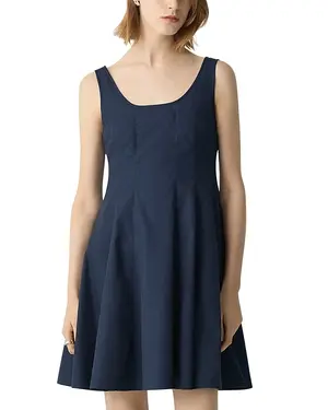 Theory Sleeveless Poplin Mini Dress - Nocturnal Navy