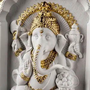 LLADRO Lord Ganesha Wall Art Relief Sculpture