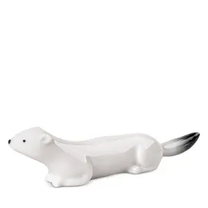 LLADRO Ermine And Crane Chopsticks Holders With Wooden Chopsticks