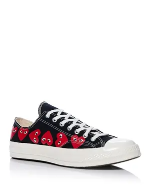 Play Comme Des Garcon Low Top Lace-up Sneaker - Black