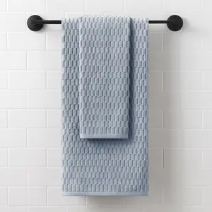 Dkny Metro Tile Quick Dry Bath & Hand Towel Set - Blue