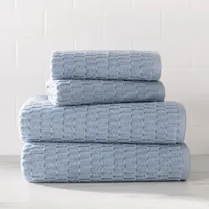 Dkny Metro Tile Quick Dry Bath & Hand Towel Set - Blue