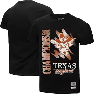 Mitchell & Ness Texas Longhorns Retro Brush Mineral Wash T-shirt - Black