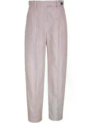 Brunello Cucinelli Striped Trousers - Red