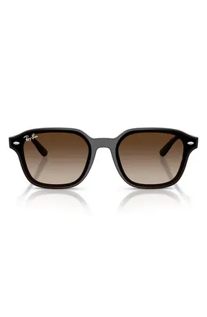 Ray-ban 65mm Mirrored Oversized Square Sunglasses - Transparent Dark Brown
