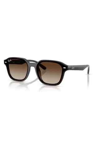 Ray-ban 65mm Mirrored Oversized Square Sunglasses - Transparent Dark Brown