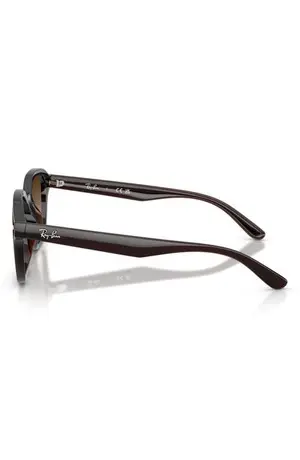 Ray-ban 65mm Mirrored Oversized Square Sunglasses - Transparent Dark Brown