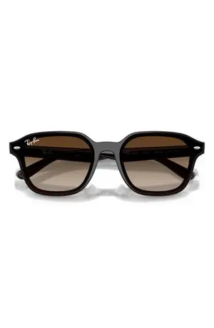 Ray-ban 65mm Mirrored Oversized Square Sunglasses - Transparent Dark Brown