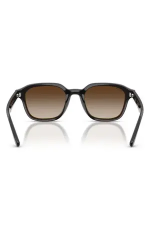 Ray-ban 65mm Mirrored Oversized Square Sunglasses - Transparent Dark Brown