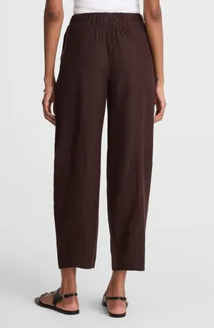 Madewell Barrel Leg Crop Linen Pants - Charred Oak