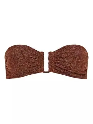 ERES Flamboyant Ruched Bandeau Bikini Top - Brown