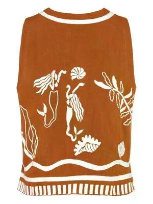 ERES Oursin Embroidered Sleeveless Vest