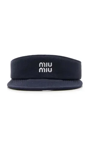 Miu Miu Washed Denim Visor - Navy