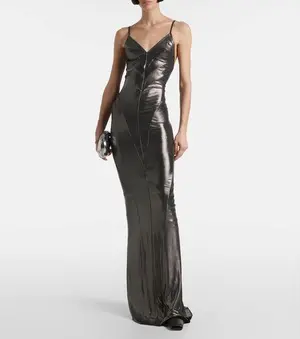 Rick Owens Metallic-effect Jersey Gown