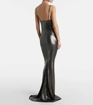 Rick Owens Metallic-effect Jersey Gown