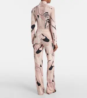 Emilio Pucci Orchidee Jersey Wide-leg Pants