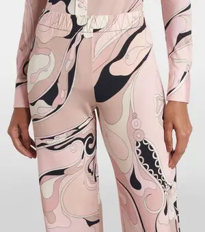 Emilio Pucci Orchidee Jersey Wide-leg Pants