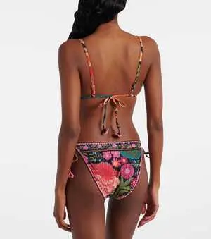 Farm Rio Stitched Garden Tapestry Bikini Top