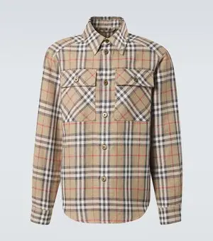 Burberry Check Cotton And Linen Shirt - Beige
