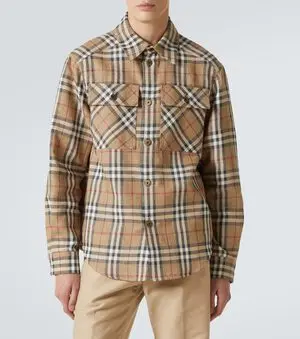Burberry Check Cotton And Linen Shirt
