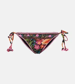Farm Rio Stitched Garden Tapestry Bikini Bottoms - Multicoloured