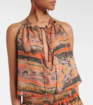 Isabel Marant Étoile Marilou Paisley Silk Voile Top