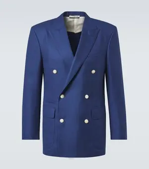 Dunhill Double-breasted Cashmere Blazer - Blue