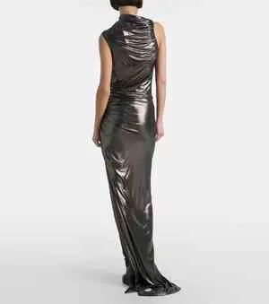 Rick Owens Ruched Jersey Gown - Silver