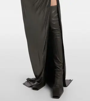 Rick Owens Ruched Jersey Gown - Silver