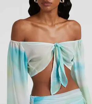 BANANHOT Grace Semi-sheer Off-shoulder Top