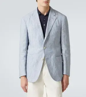 Dunhill Striped Linen-blend Blazer