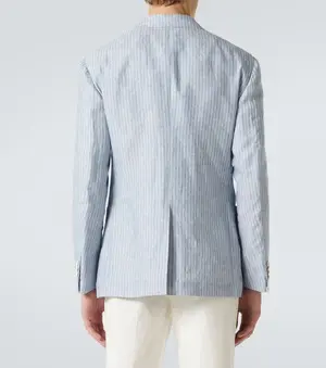 Dunhill Striped Linen-blend Blazer