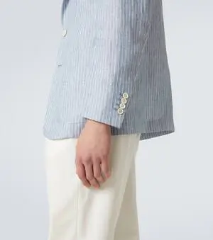 Dunhill Striped Linen-blend Blazer