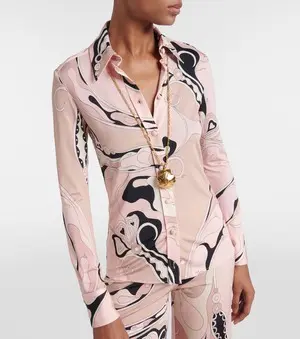 Emilio Pucci Orchidee Satin Jersey Shirt