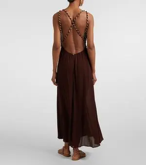 Poupette St Barth Collette Open-back Maxi Dress - Brown