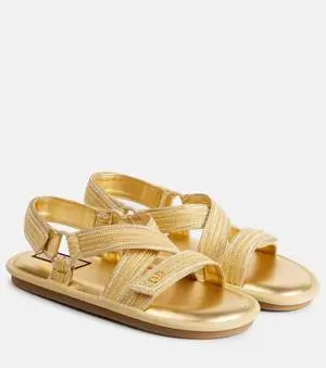 Valentino Garavani Lake Powell Crochet-trimmed Sandals - Gold
