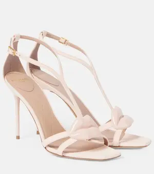 Balmain Lips Suede Sandals - Beige
