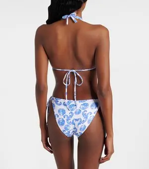 Melissa Odabash Bahamas Printed Bikini Top - Blue