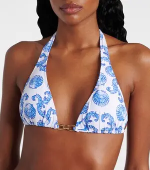 Melissa Odabash Bahamas Printed Bikini Top - Blue
