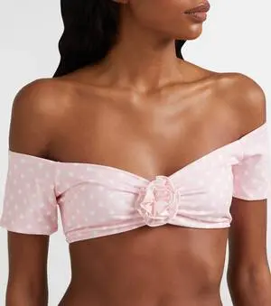 BANANHOT Stefani Polka-dot Crop Top