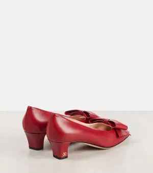 Valentino Garavani Bowow 45 Leather Pumps - Red