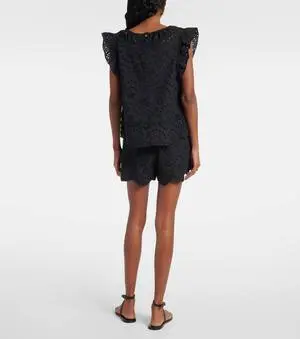 Poupette St Barth Broderie Anglaise Cotton Top