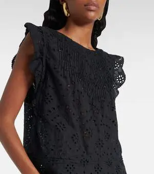 Poupette St Barth Broderie Anglaise Cotton Top
