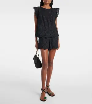 Poupette St Barth Broderie Anglaise Cotton Top