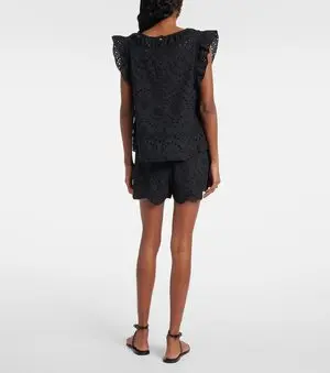 Poupette St Barth Broderie Anglaise Cotton Top