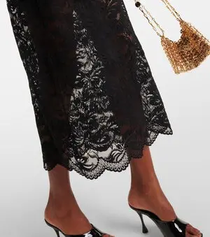 Rabanne Lace Midi Skirt - Black